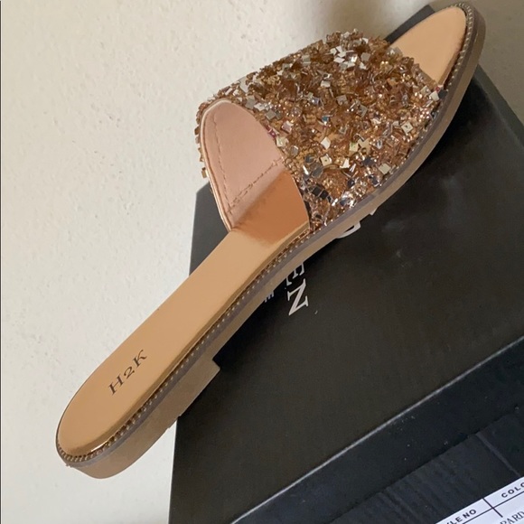 Shoes | Rose Gold Embellished Slides | Poshmark